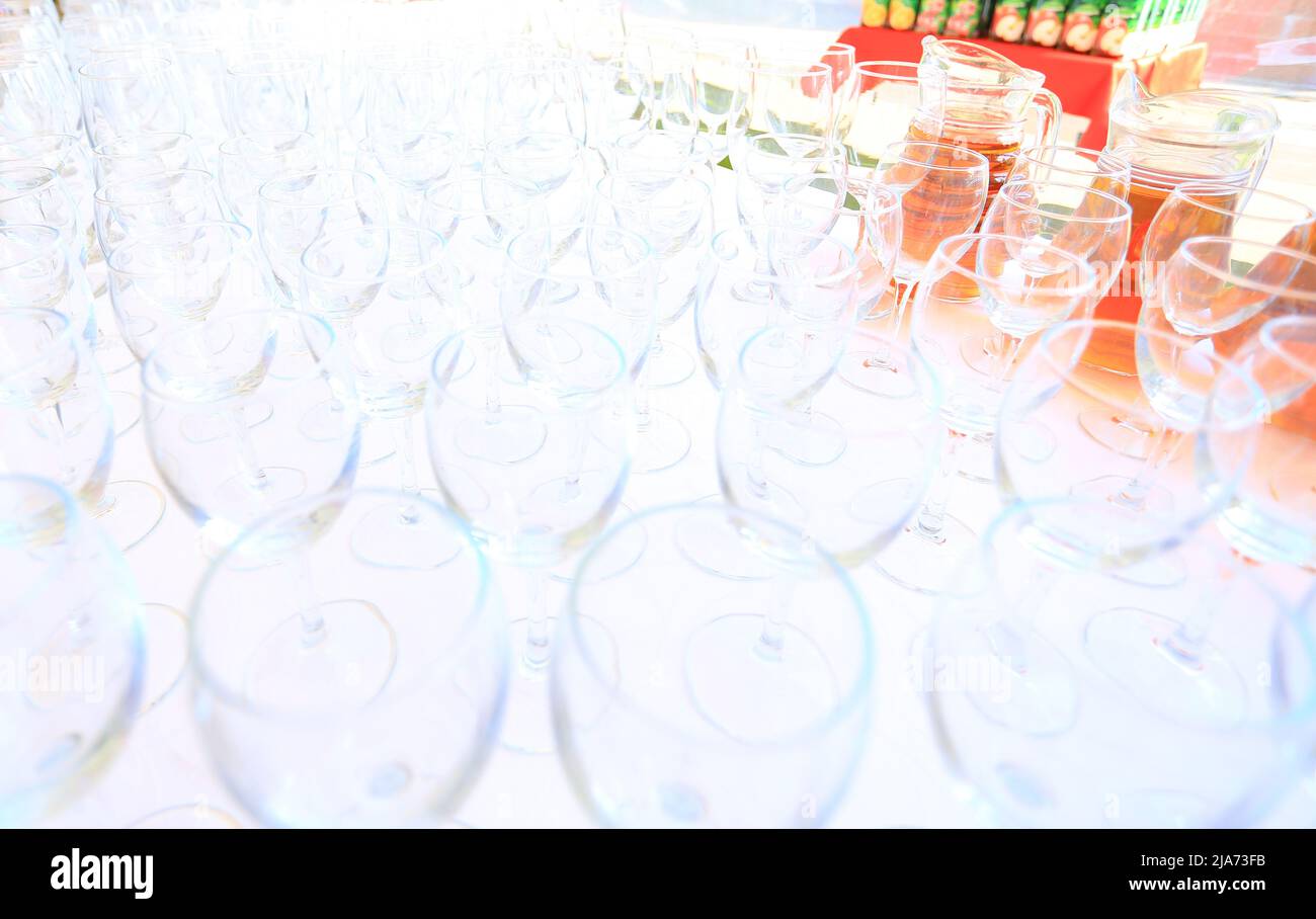 catering services background with snacks and glasses of wine on ...