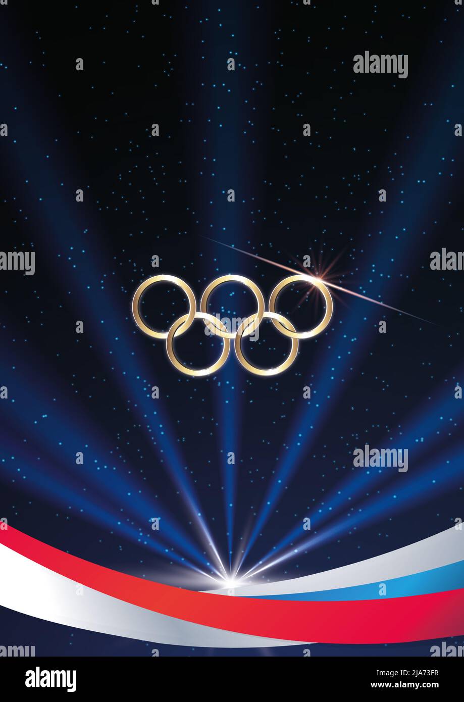 Olympic Games Background and Ribbons Illustration Stock Photo - Alamy