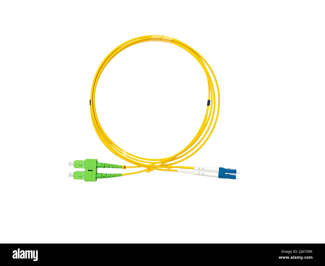 Fiber Optic Patch Cord on isolated white background Stock Photo - Alamy