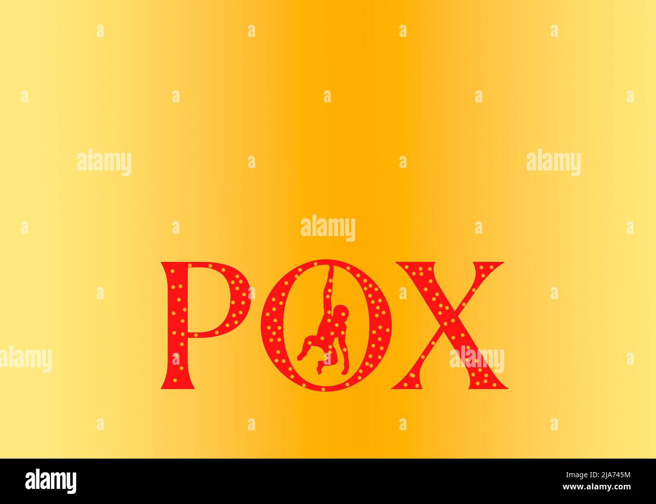 yellow gradient background with the word pox in red with yellow spots ...