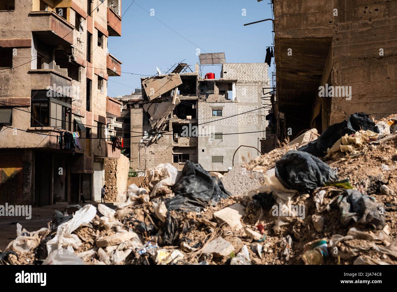 Darayya, Syria - April, 2022: Building ruins in destroyed city after ...
