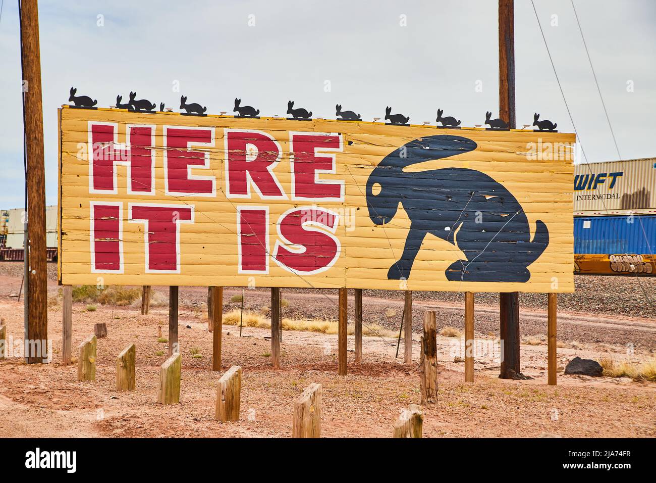 Jack Rabbit Here it Is iconic advertisement on route 66 Stock Photo - Alamy