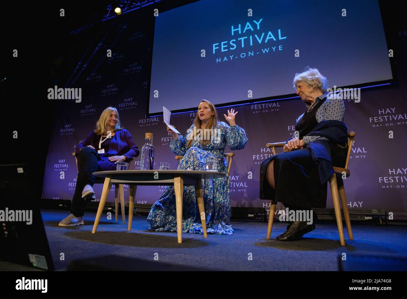Hay-on-Wye, Wales, UK. 28th May, 2022. Rosie Boycott and Carmen Callil ...
