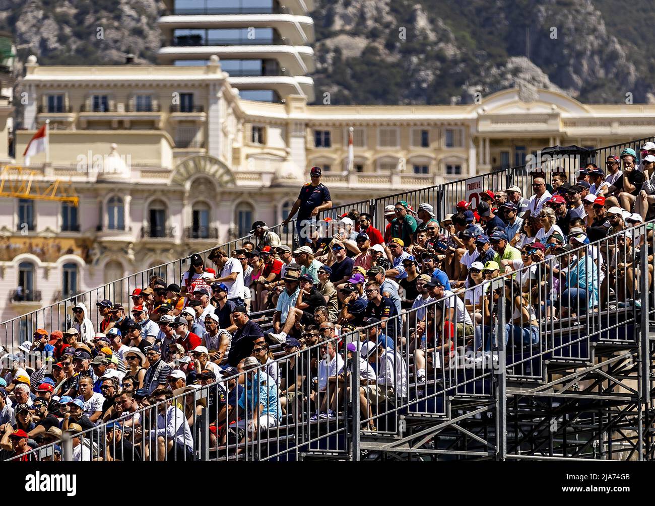 MONTE-CARLO - Fans in the stands during the 3rd practice session ahead ...