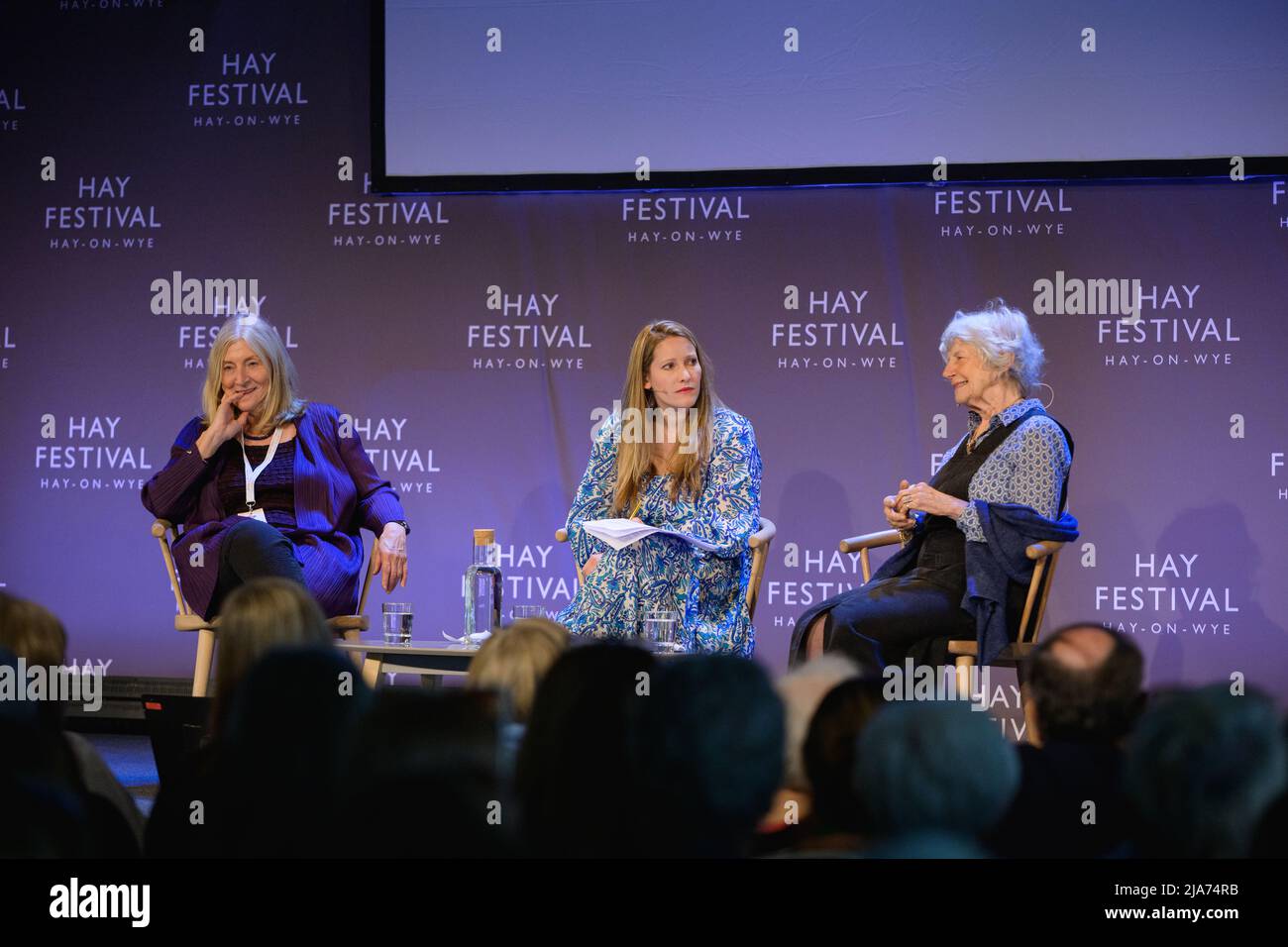 Hay-on-Wye, Wales, UK. 28th May, 2022. Rosie Boycott and Carmen Callil ...