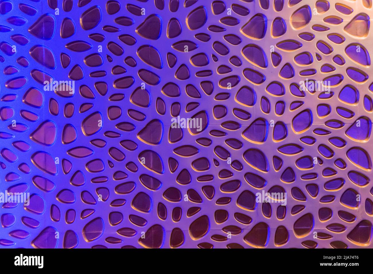Abstract Pattern Interior Design Wall with Holes Sample Color Neon Blue ...