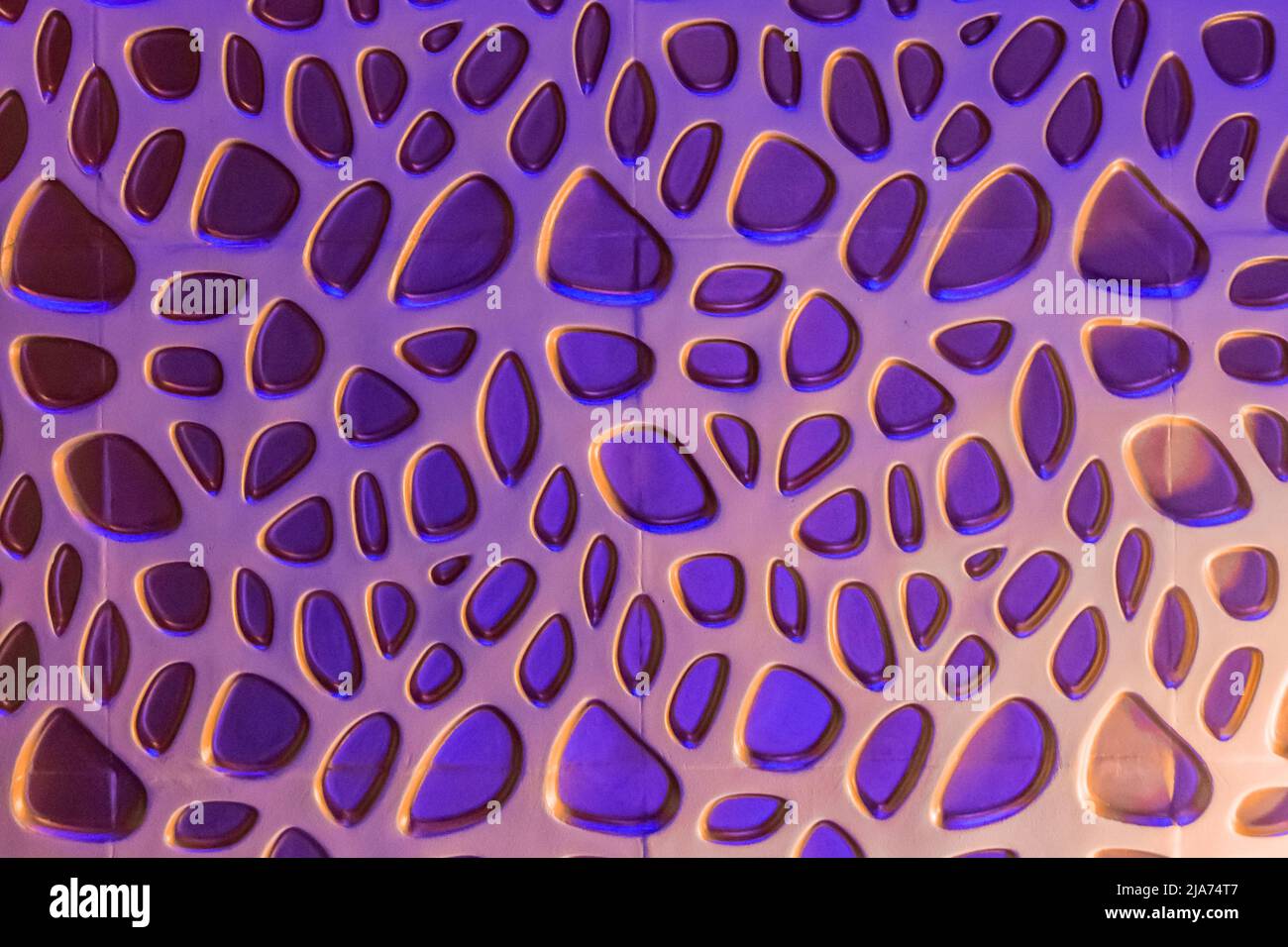 Abstract Pattern Interior Design Wall with Holes Sample Color Neon Blue ...