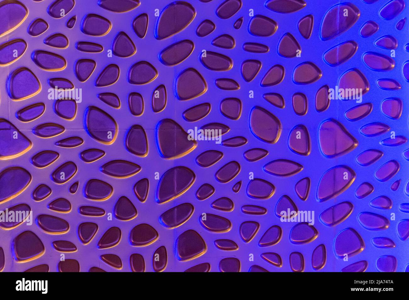 Abstract Pattern Interior Design Wall with Holes Sample Color Neon Blue ...