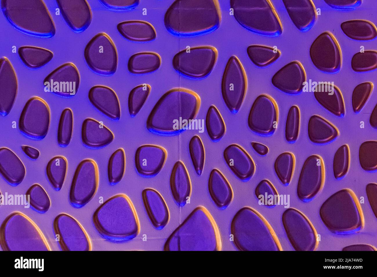 Abstract Pattern Interior Design Wall with Holes Sample Color Neon Blue ...