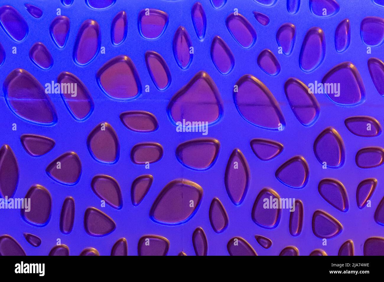 Abstract Pattern Interior Design Wall with Holes Sample Color Neon Blue ...