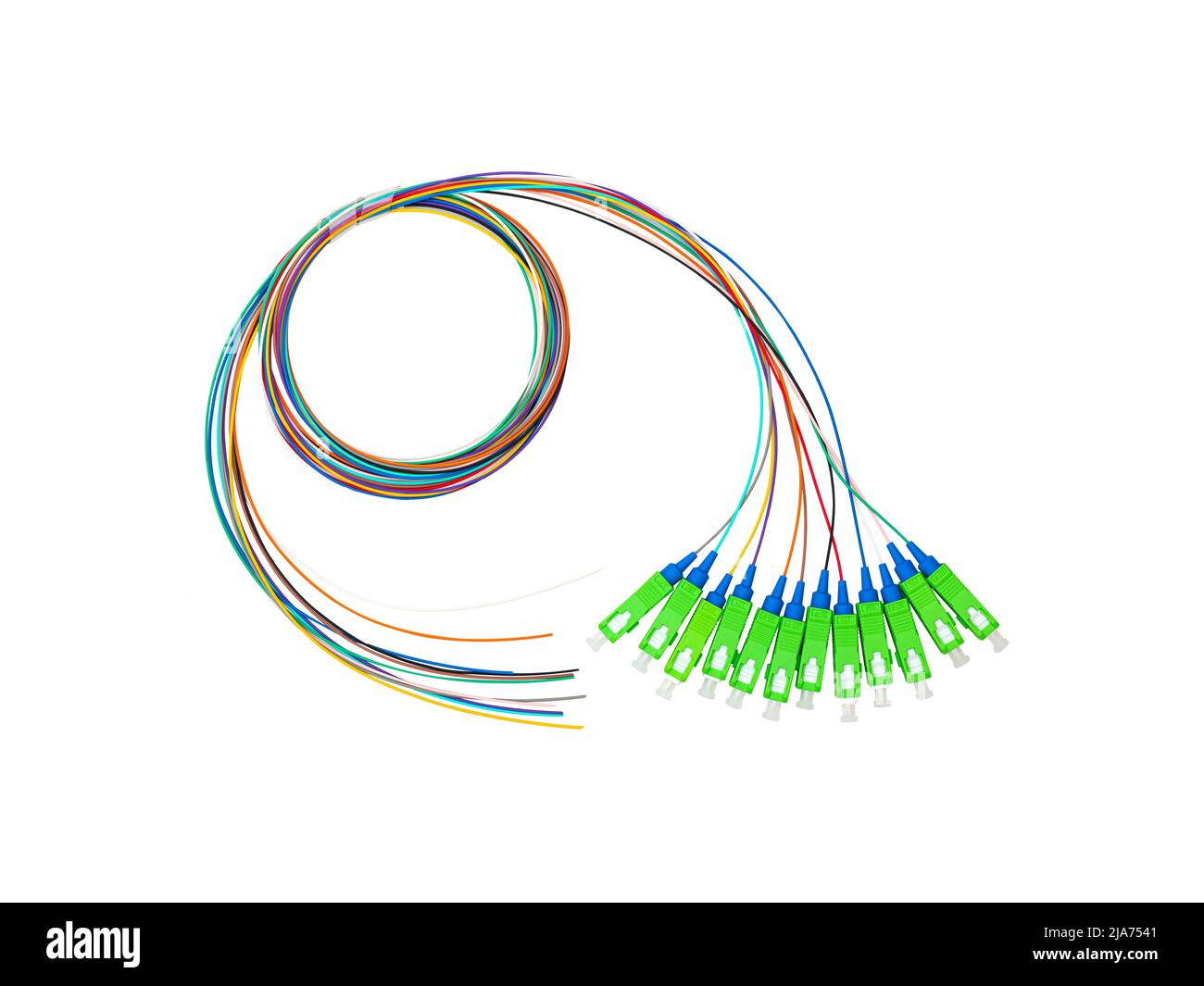 Fiber Optic Patch Cord on isolated white background Stock Photo - Alamy