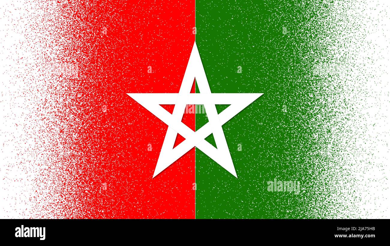 Morocco flag and national emblem. with Harmonious Morocco color Red and ...