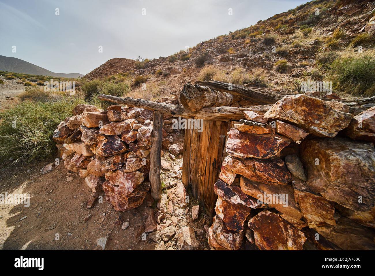 Abandoned Death Valley stone room structure in desert Stock Photo - Alamy