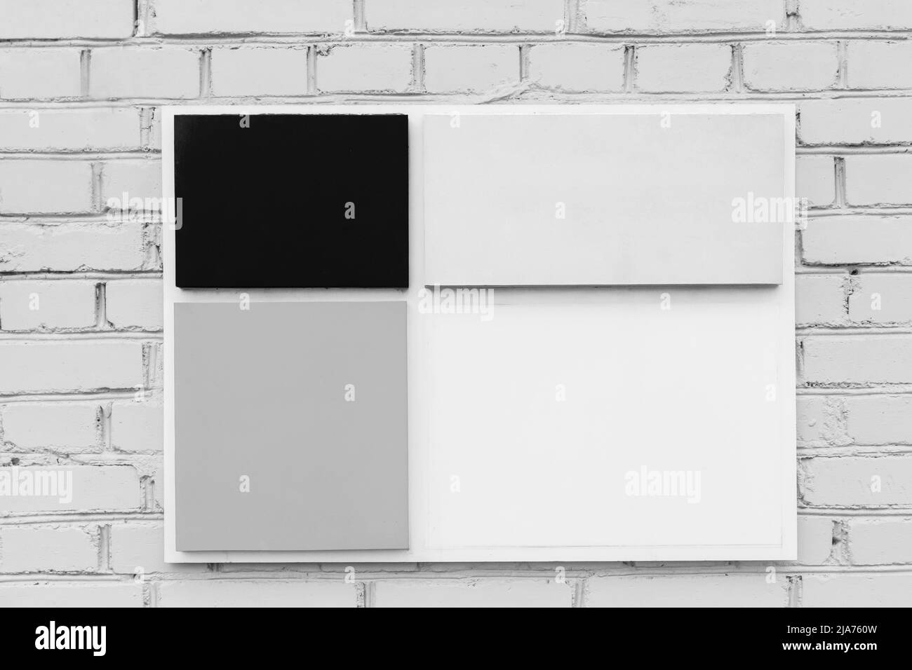 Empty monochrome squares abstract design blank grey cubes on white ...