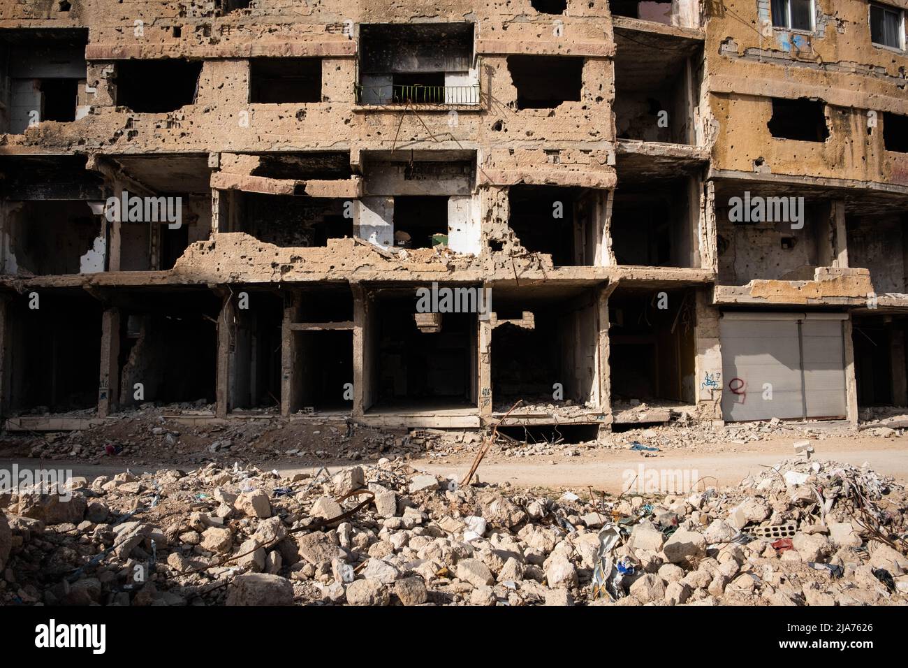 Darayya, Syria - April, 2022: Building ruins in destroyed city after ...