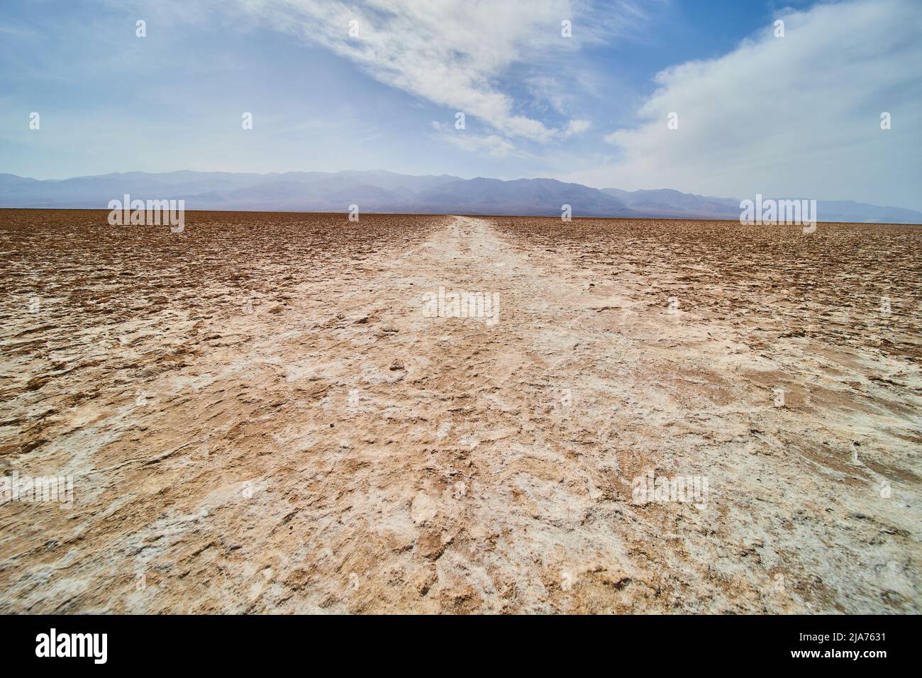 Death Valley path through salt flats in Badwater Basin Stock Photo - Alamy