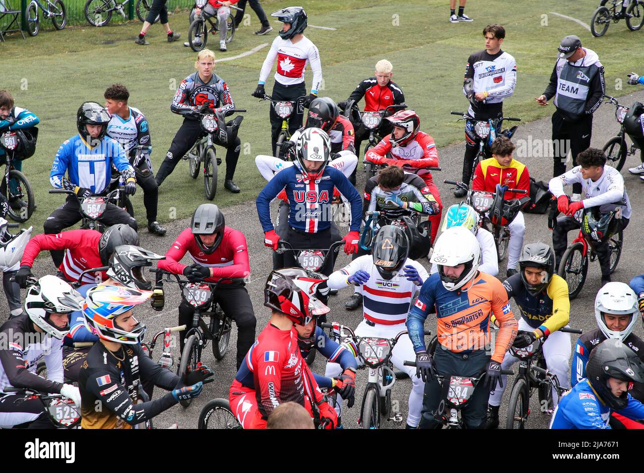 Glasgow, UK. 28th May, 2022. The world BMX Racing world cup took place ...