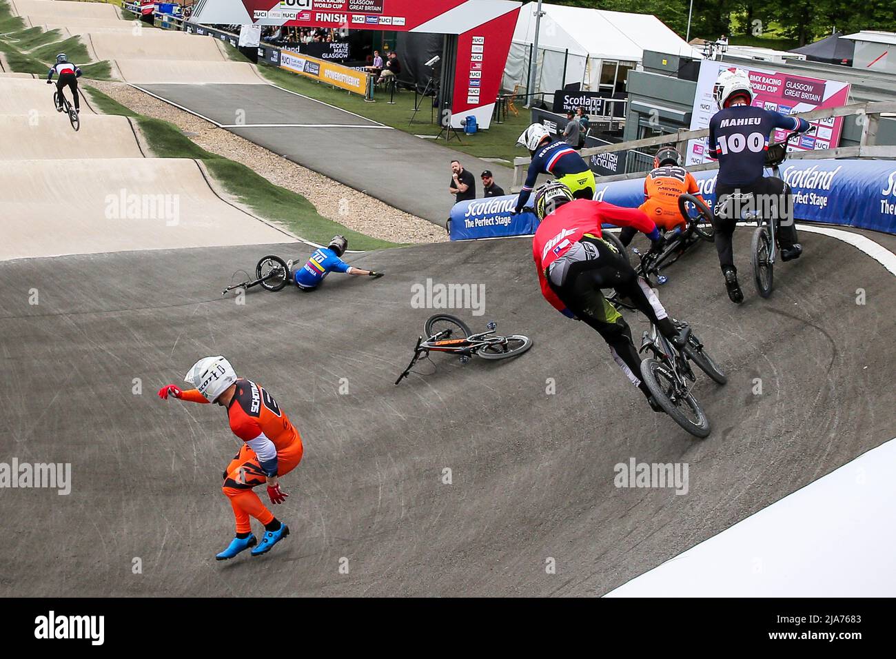 Glasgow, UK. 28th May, 2022. The world BMX Racing world cup took place ...