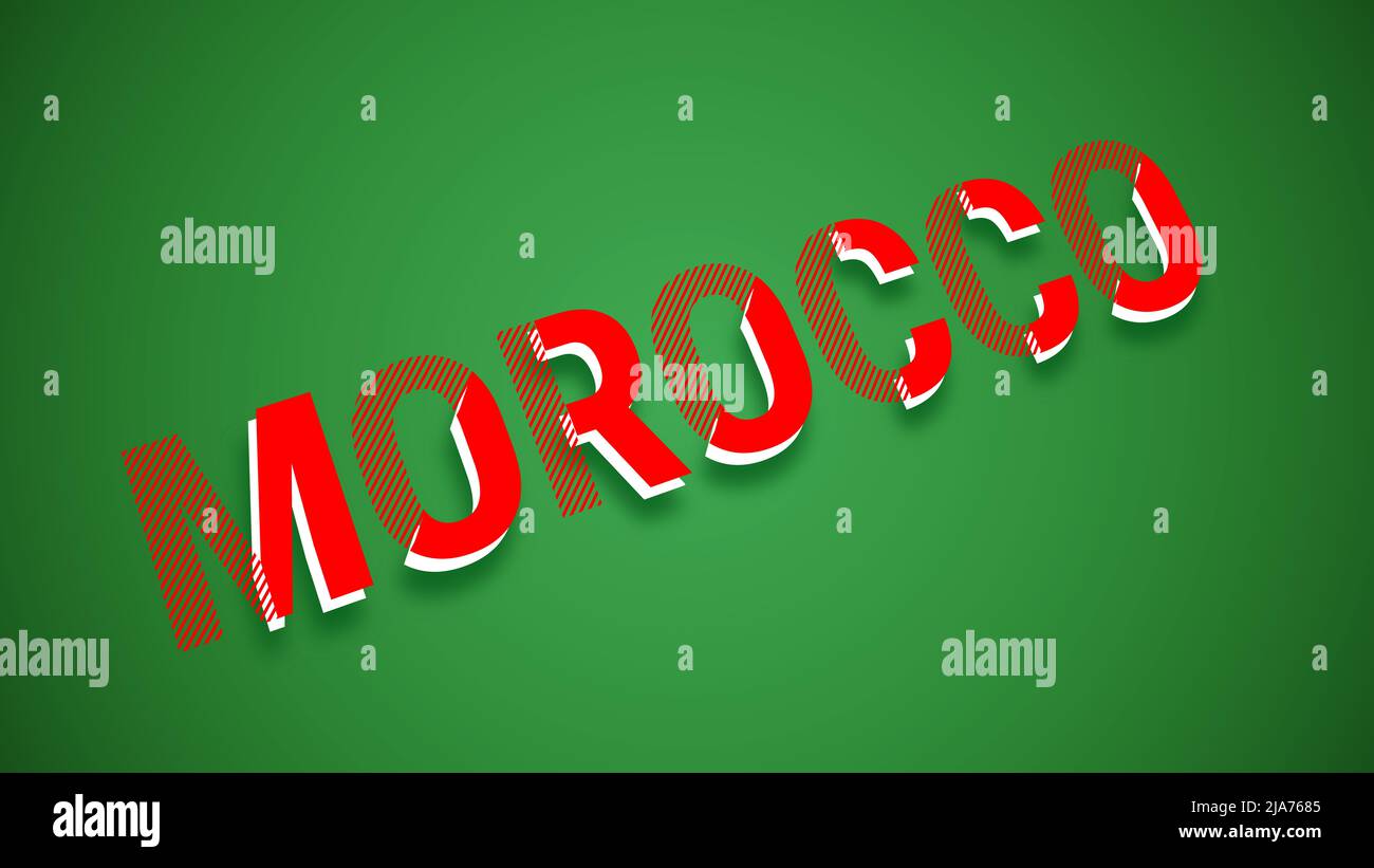 Moroccan word design, Flag illustration, Moroccan Red and Green ...