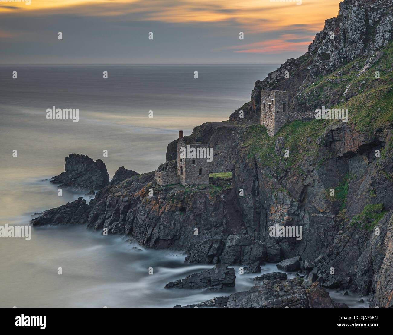 The ruins of the Botallack Tin Mines, located on the rugged Cornish ...