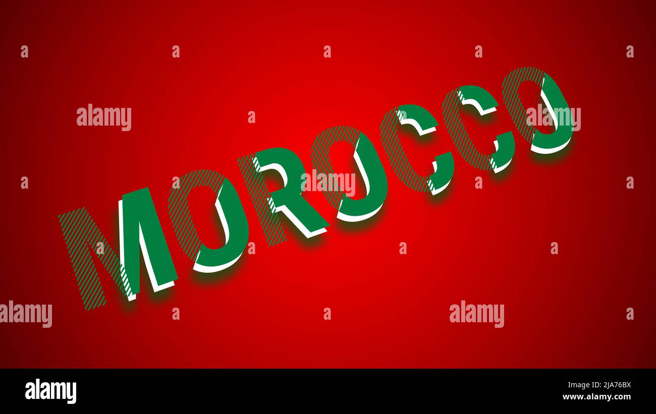 Moroccan word design, Flag illustration, Moroccan Red and Green ...