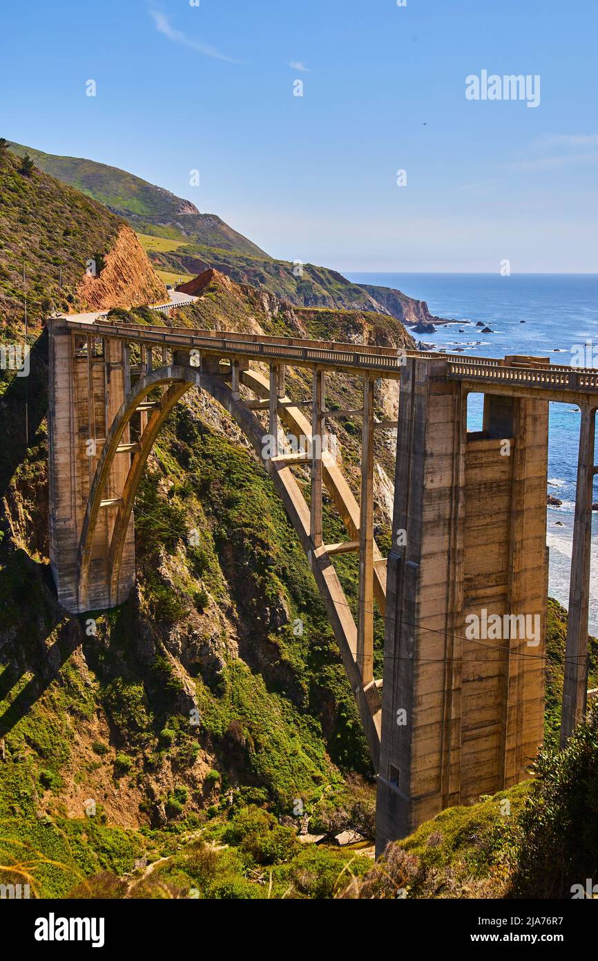 Highway bridge on west coast ocean Stock Photo - Alamy