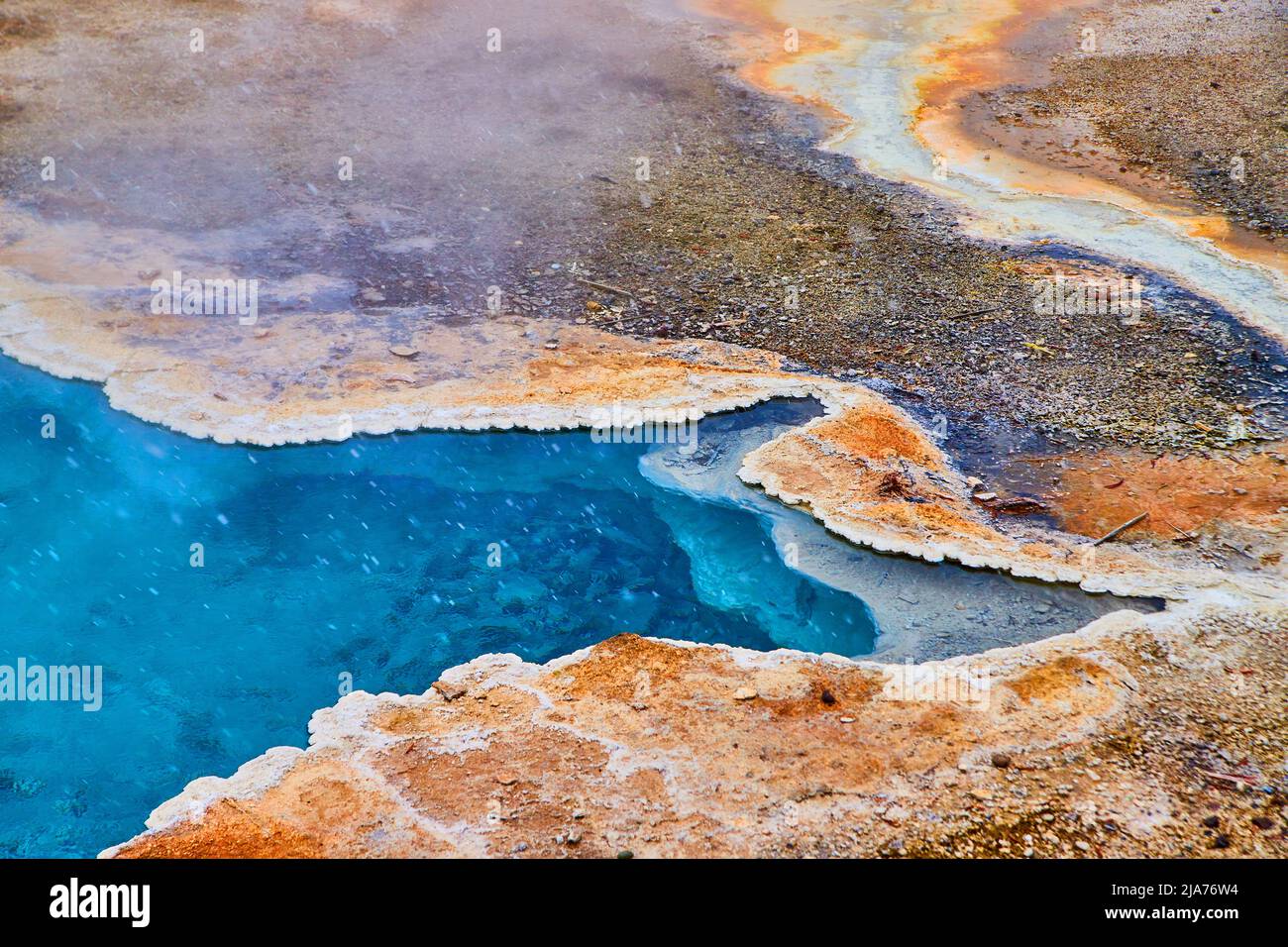Detail of Yellowstone spring with deep blue waters Stock Photo - Alamy