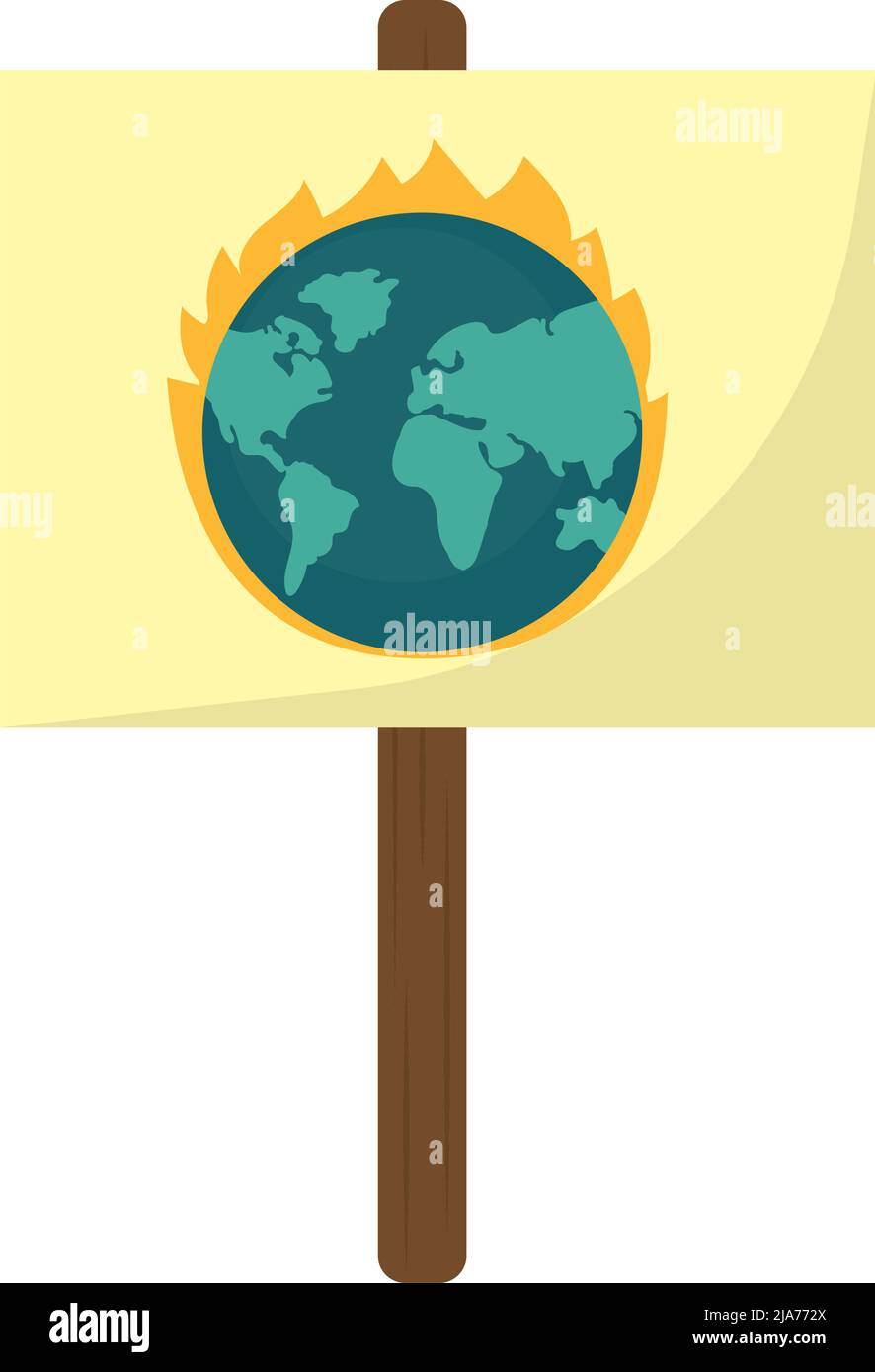 warning sign with burning planet Stock Vector Image & Art - Alamy