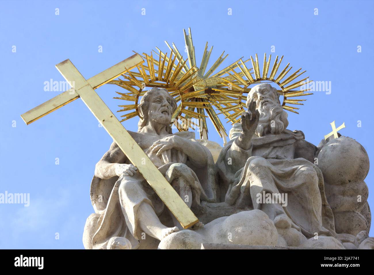 Replica statue of the Holy Trinity plague pillar, originally erected in ...