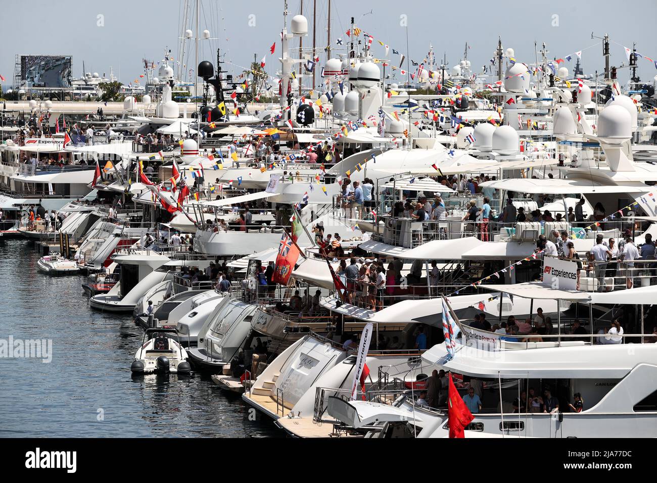 Circuit atmosphere - Boats in the scenic Monaco Harbour. Monaco Grand ...