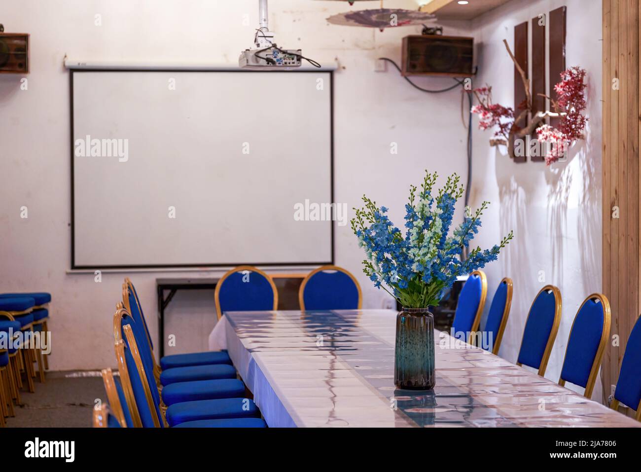 Catering long table seating and conference long table in restaurant ...