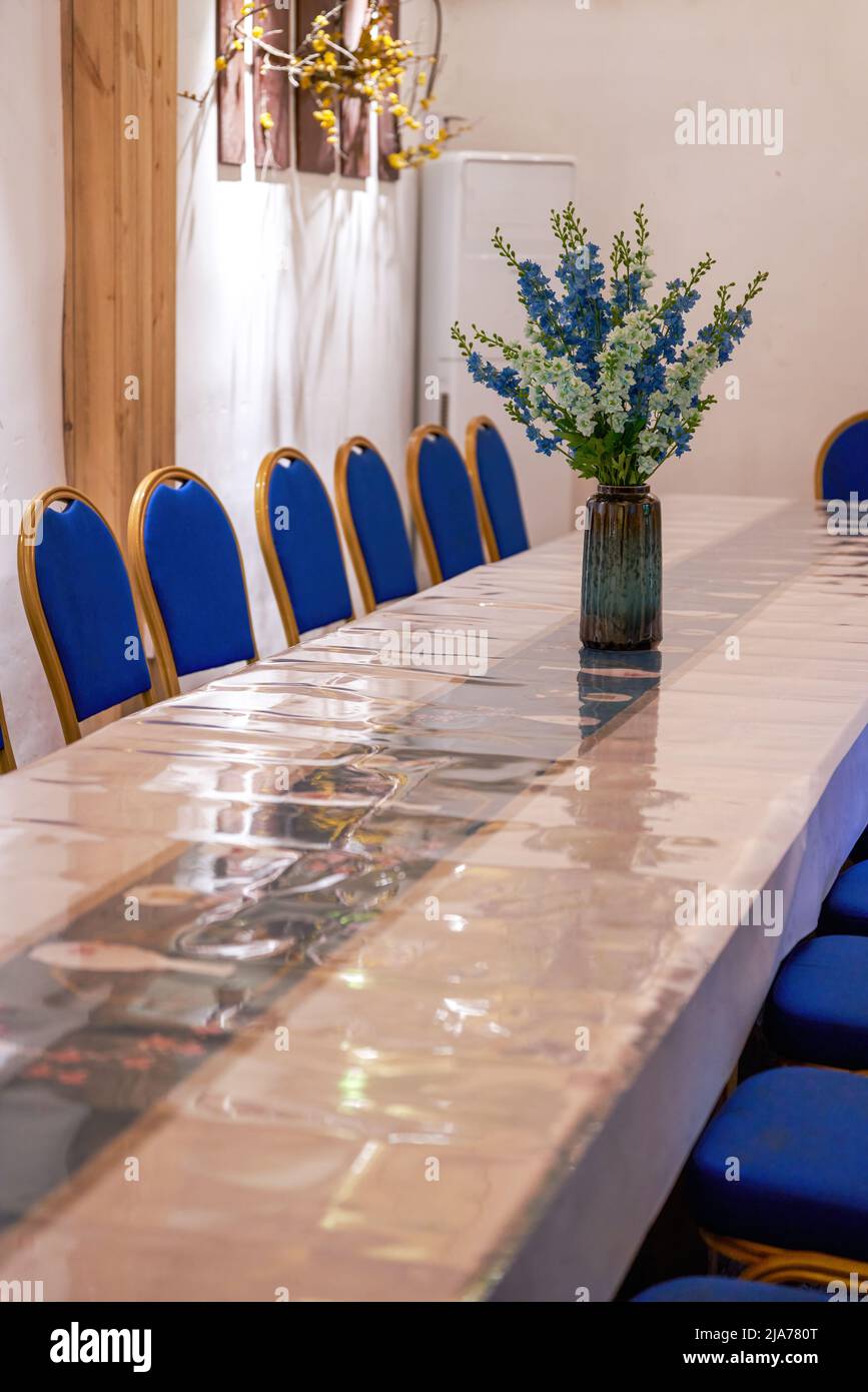 Catering long table seating and conference long table in restaurant ...
