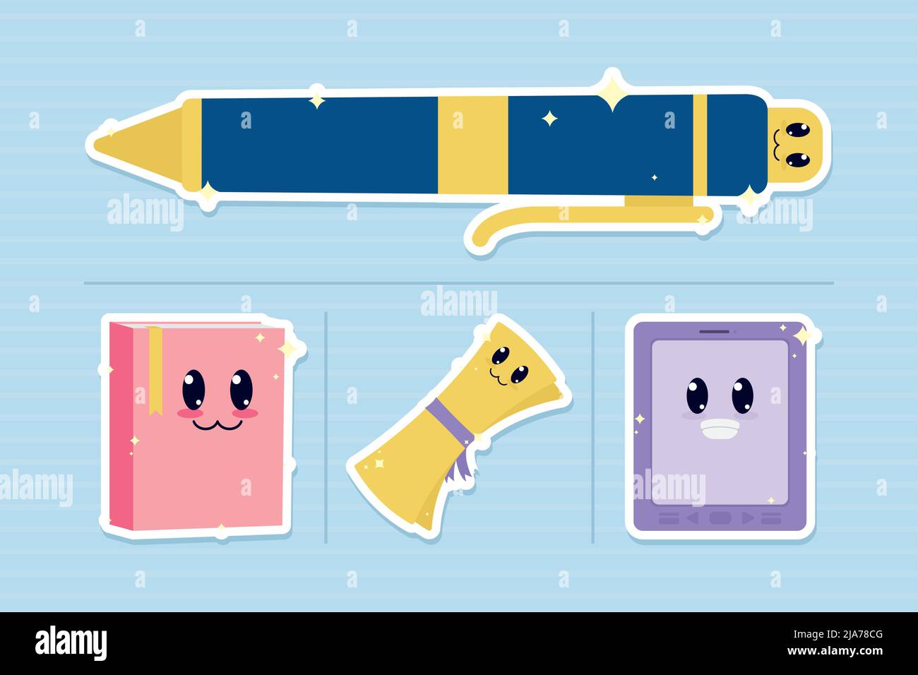 Kawaii pen school cute Stock Vector Images - Alamy