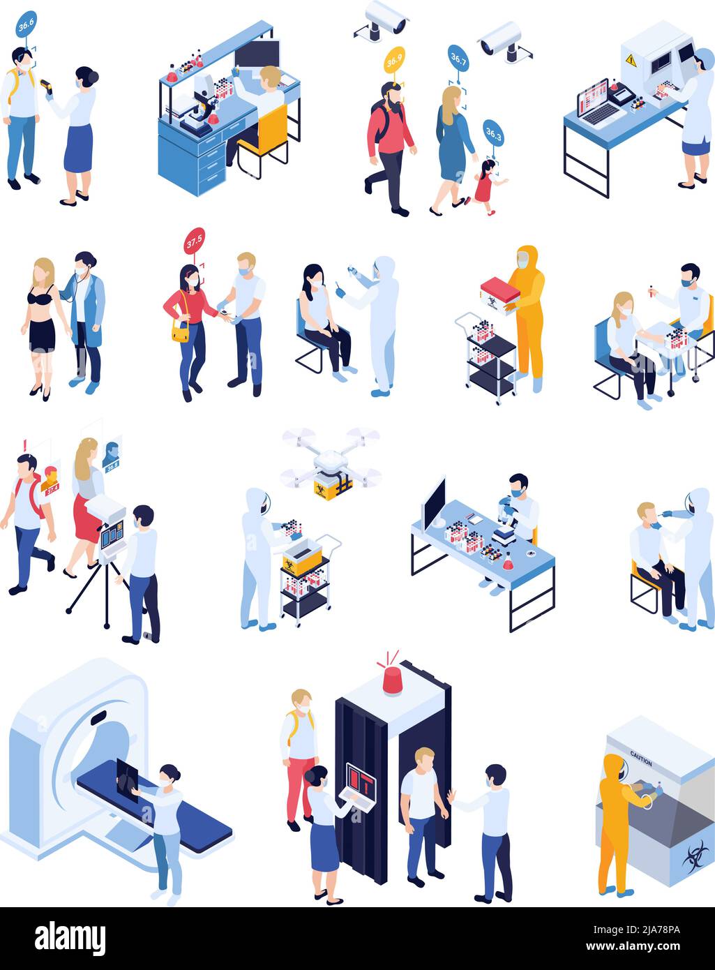 Medical testing with help of high tech laboratory and clinic equipment ...