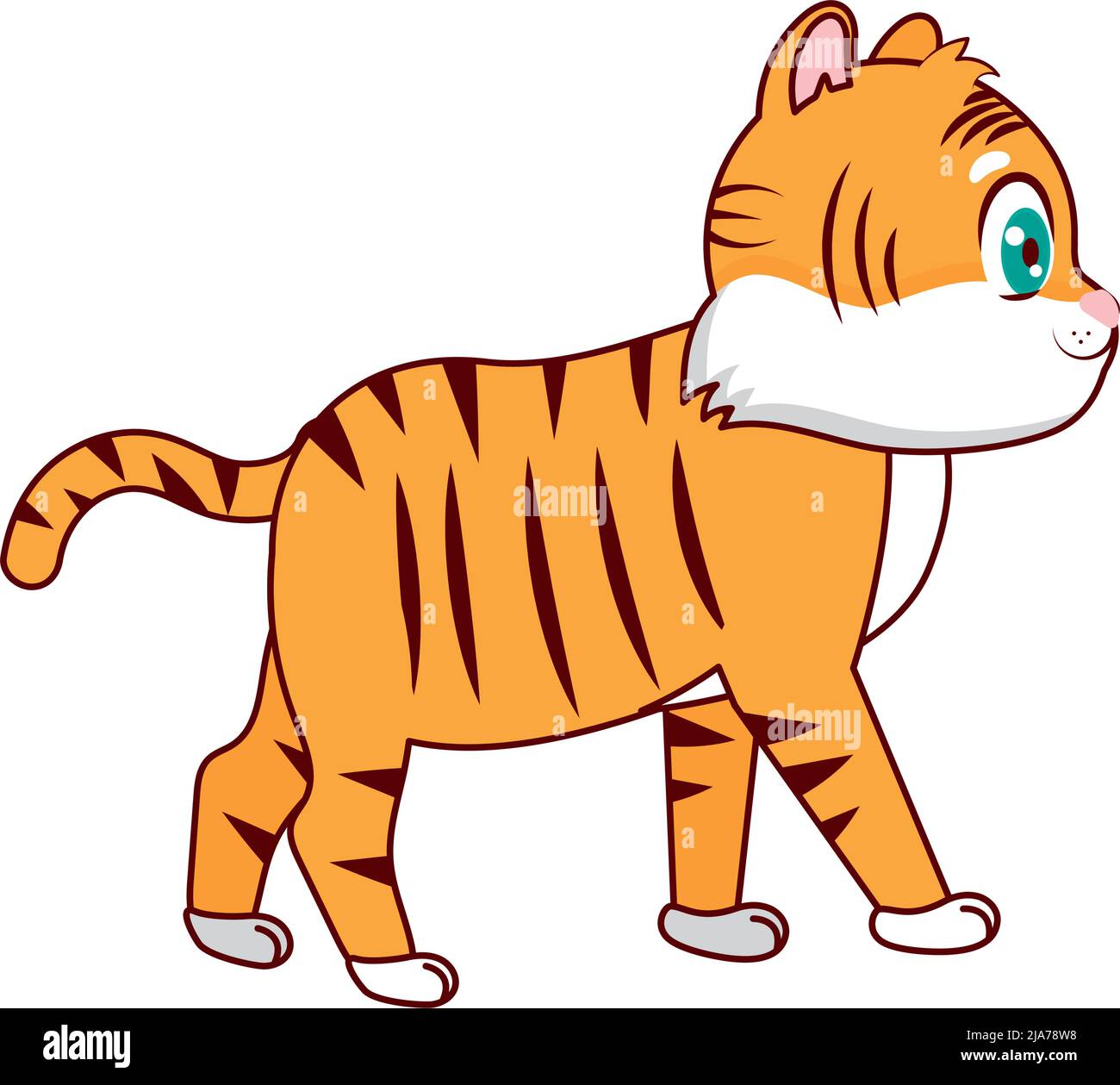 cute tiger standing Stock Vector Image & Art - Alamy