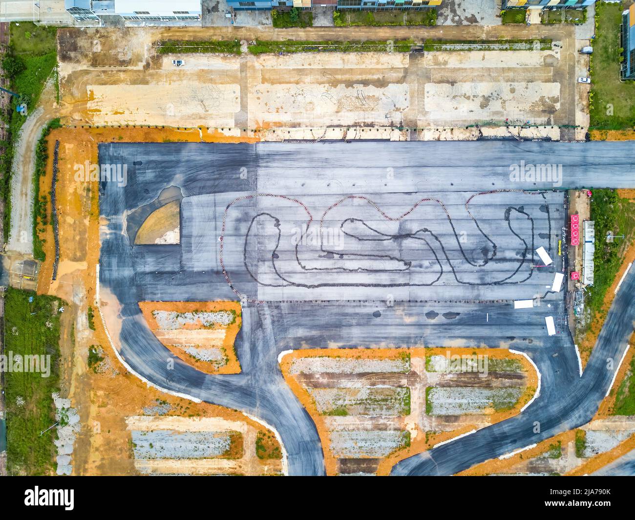 Aerial photography of an urban professional car track Stock Photo - Alamy
