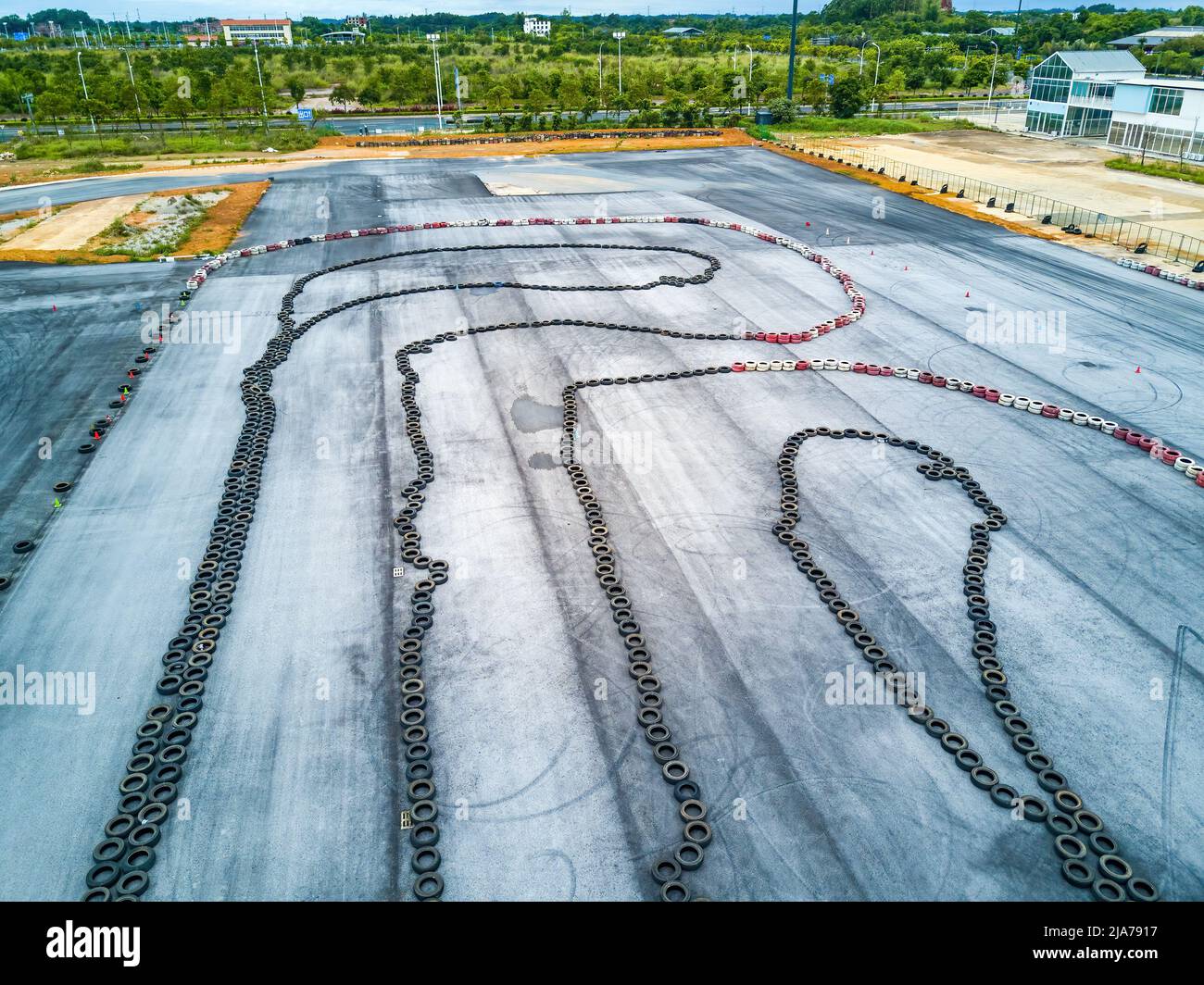 Aerial photography of an urban professional car track Stock Photo - Alamy