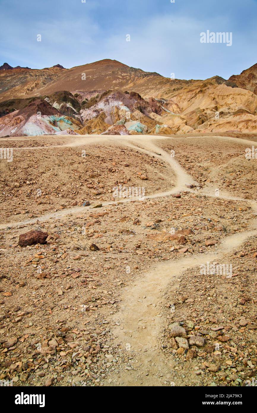 Hiking paths leading to colorful Death Valley mountains Stock Photo - Alamy