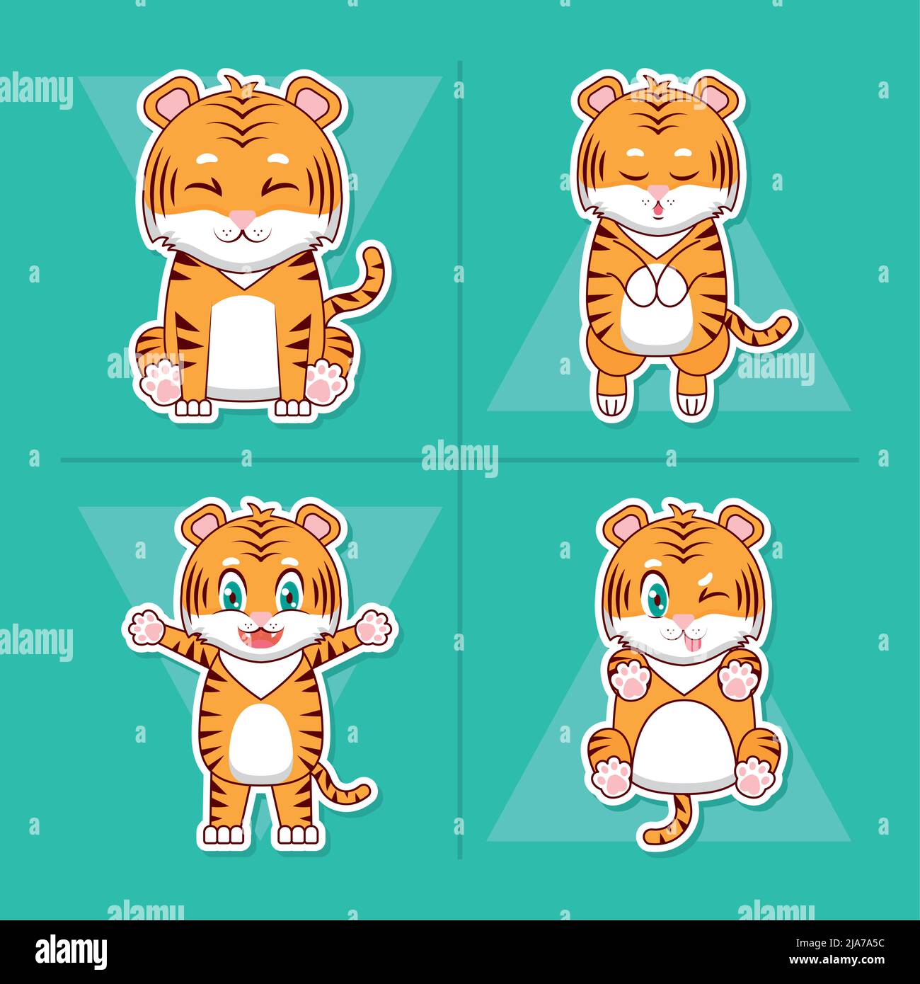 cute tigers icon set Stock Vector Image & Art - Alamy