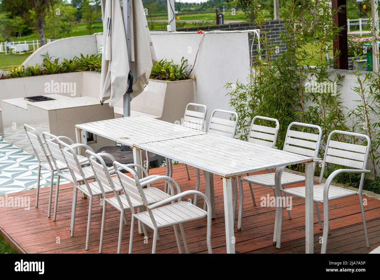 Catering long table seating and conference long table in restaurant ...