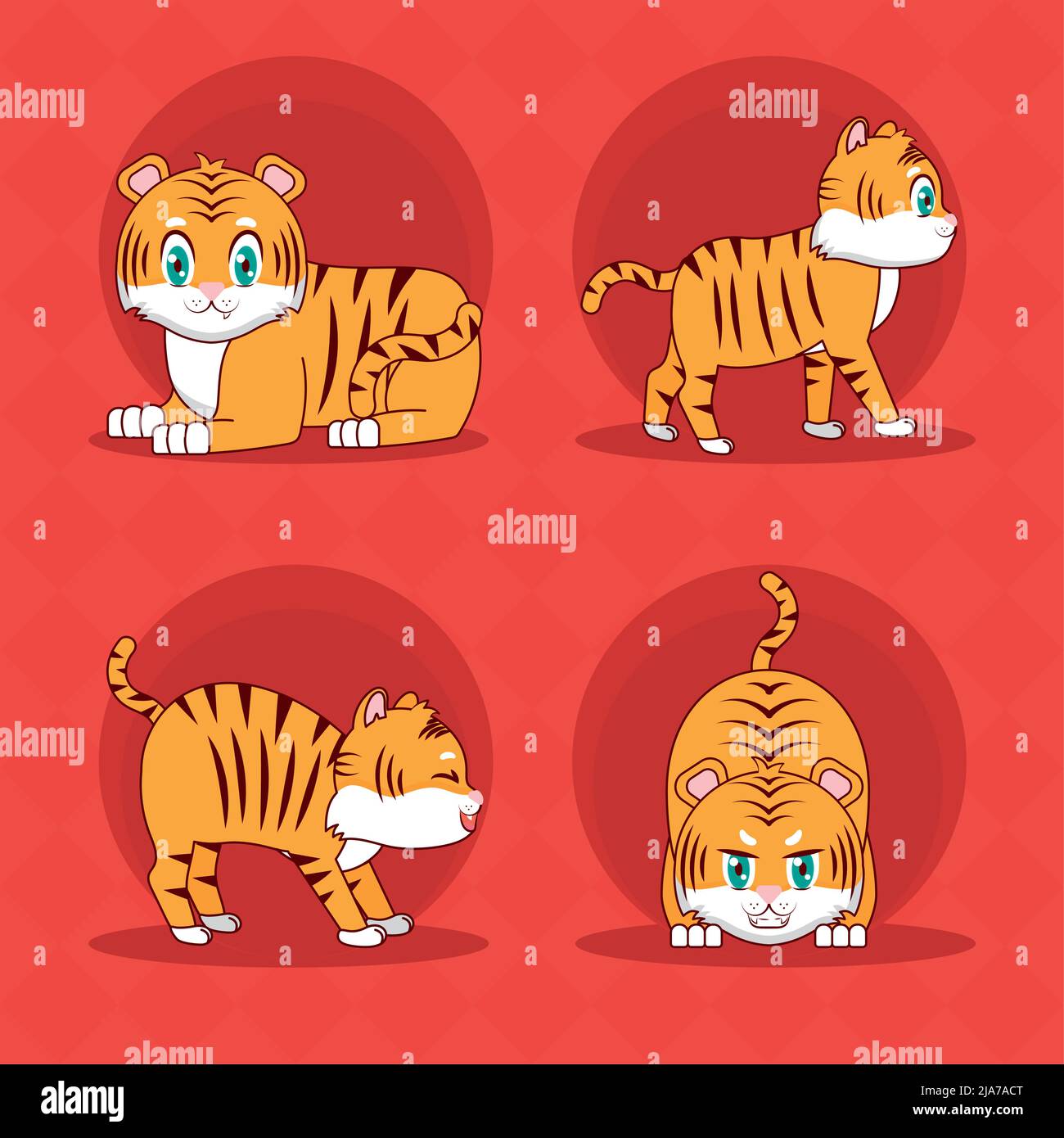 cute tigers icon set Stock Vector Image & Art - Alamy