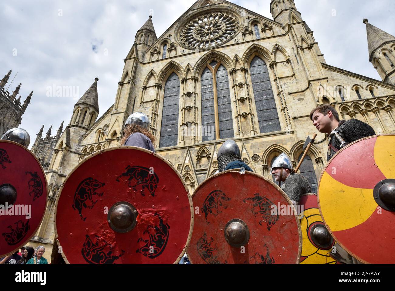 York, Yorkshire, UK. 28th May 2022. People in York at the Jorvik Viking ...