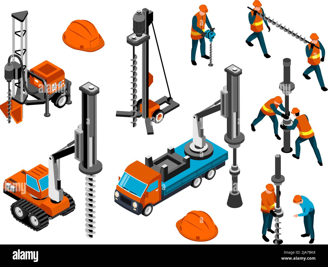 Driller engineer uniform helmet equipment machinery for rock ground ...