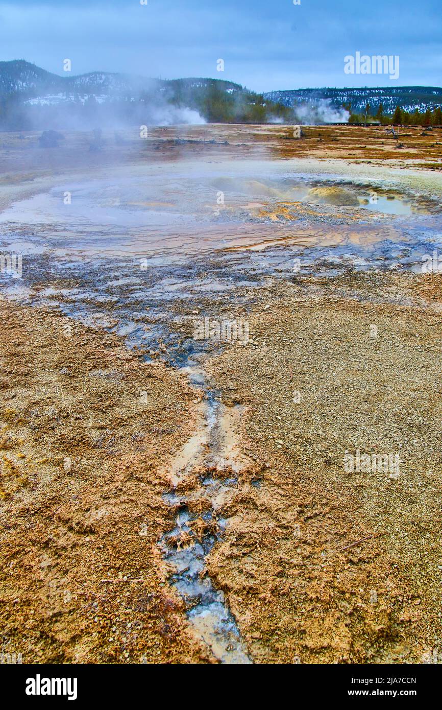 Alkaline waters in Yellowstone basin with thermal pools Stock Photo - Alamy