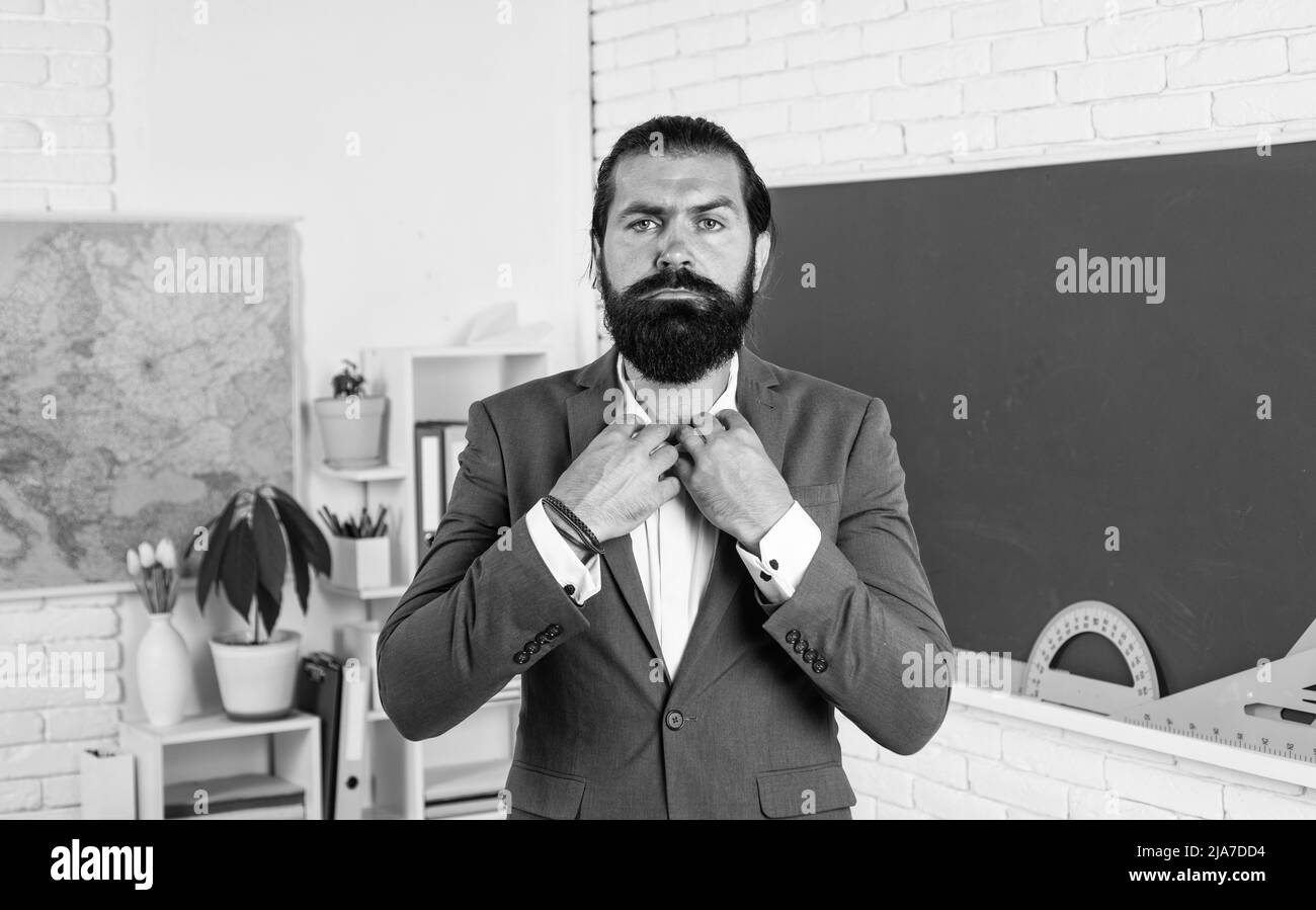 morning grooming. process of studying. informal education. male student ...