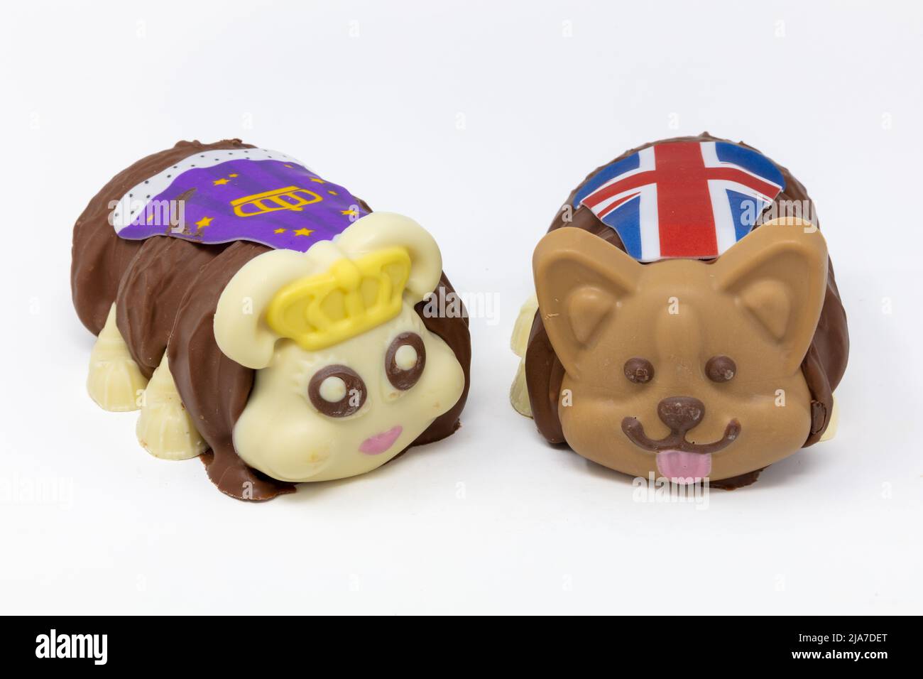M&S Corgi meets Jubilee Connie the caterpillar cake Stock Photo - Alamy
