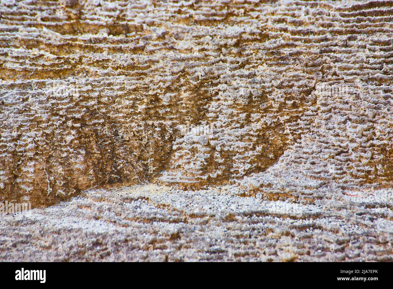 Amazing endless layers straight on in Yellowstone terraces Stock Photo ...
