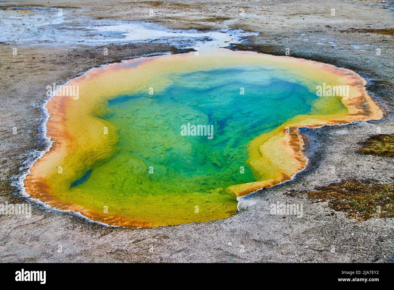 Full colorful thermal pool in Yellowstone Biscuit Basin Stock Photo - Alamy
