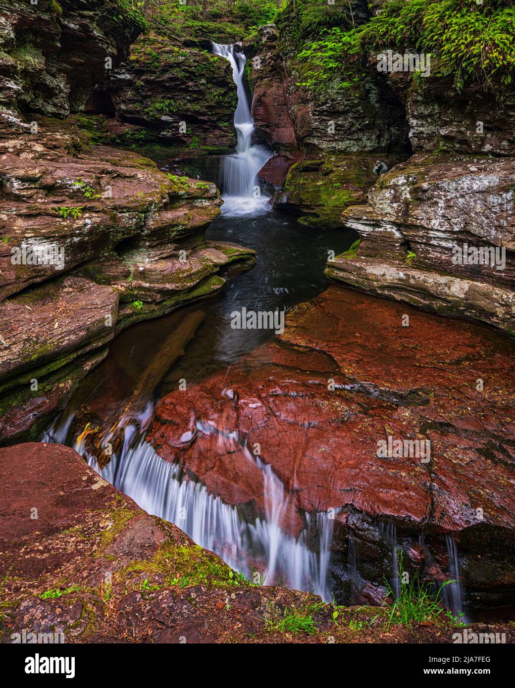 Adams Falls and Lewis Run in Ricketts Glen State Park, Luzern County ...