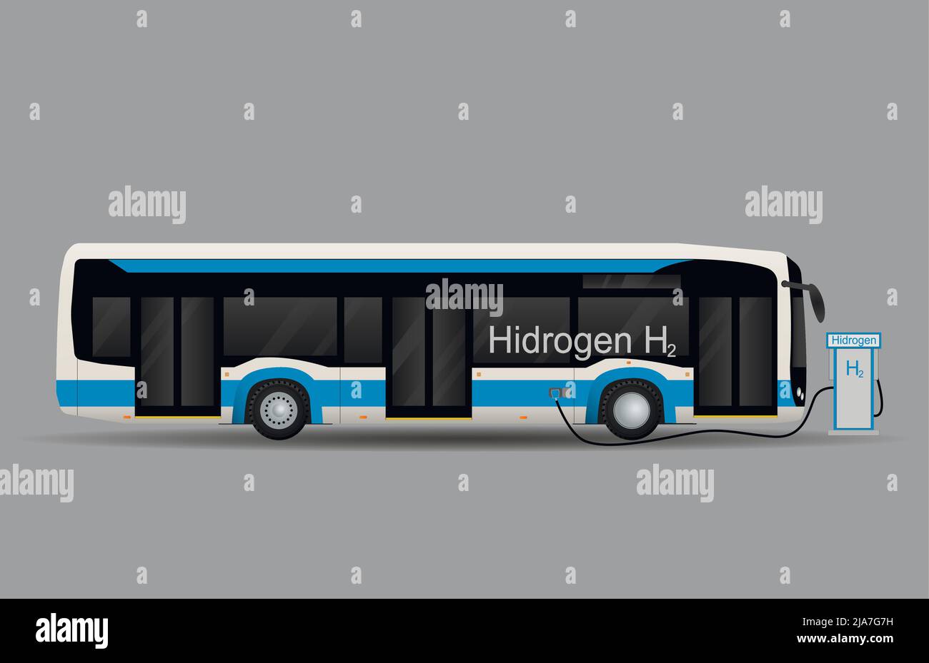 Hydrogen fuel cell bus Stock Vector Images - Alamy